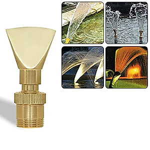 Hooshing Fountain Nozzle 1/2" DN15 and 3/4" DN20 Brass Narrow Fan Shaped Water Spray Sprinkler for Garden Pond Amusement Park Museum Library