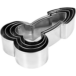 4-Piece Set of Creative Cookie Cutters，Cookie Baking Molds DIY Funny Stainless Steel Biscuits Molds Kitchen Supplies