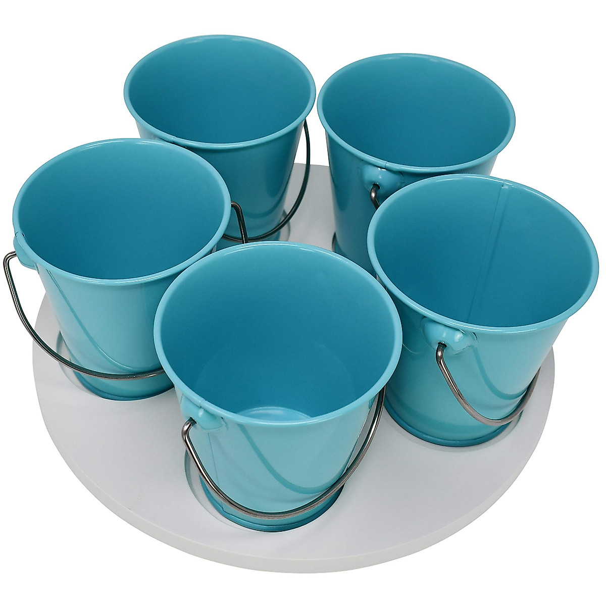 Craft Storage Turntable by Modern Retro - The Lazy Susan Art Craft Organizer Storage Bins - Organizers & Storage Containers for Crafts, Scissors, Kids Crayon Organizer Caddy! (Aqua)