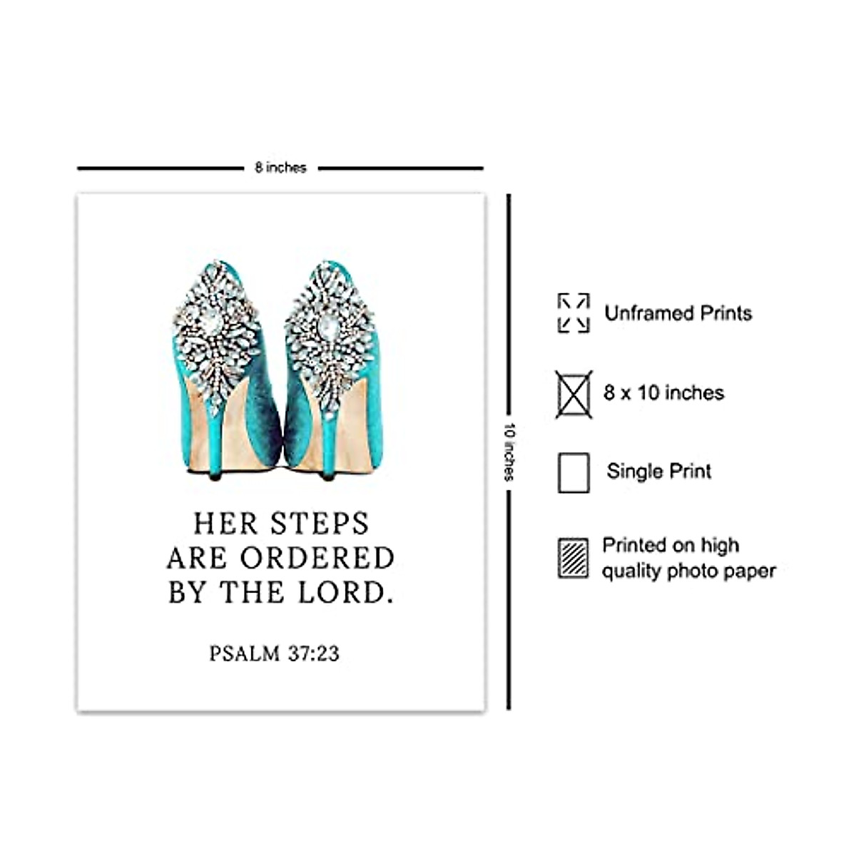 Glam Christian Gifts for Women - Religious Wall Decor - Bible Verses Wall Decor- Holy Scriptures Wall Art - Spiritual Gifts- Inspirational Quotes - Light Blue - Catholic Gifts Women - God Wall Decor