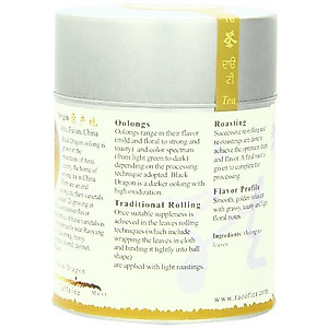 The Tao of Tea, Black Dragon Oolong Tea, Loose Leaf, 3.5 Ounce Tin