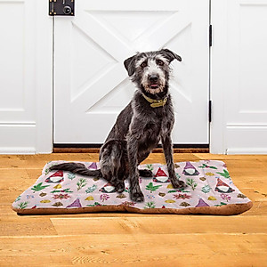 Coikll Christmas Gnomes Plants Pet Bed Pad Soft Dog Bed Mat with Anti-Slip Bottom, Machine Washable Crate Pad Mattress for Dog Sleeping- 36 * 24inches