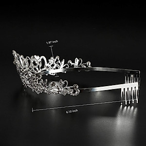 Yopay 3 Style Crystal Tiara Crowns, Queen Crown for Bridal, Girls, Women, Princess Headbands with Comb for Birthday, Wedding, Valentine, Party, Gift