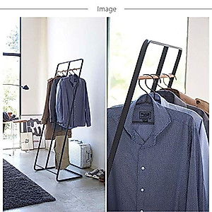 YAMAZAKI Home 2-Level Coat Rack, Steel, White