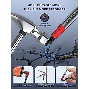 ANYPLUS Aux Cord, Headphone Jack to Headphone Jack Aux Cable 90 Degree 3.5mm Audio Cable Male to Male Fish Wire Braided Auxiliary Cord for Android for Car Compatible with iPhone,iPod,iPad,Speakers