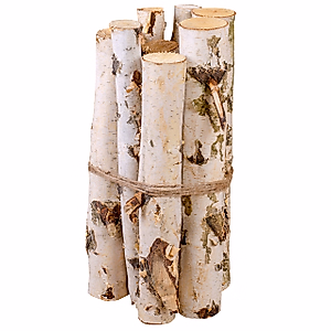 Zorestar 100% Natural Birchwood Fireplace Logs - 8-10 Logs, 14-inch Length - Eco-Friendly Indoor/Outdoor Firewood - Low Smoke, Spark-Resistant, Seasoned Kindling - Enhances Flavor for Gourmet Dishes