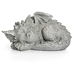 Besti Decorative Outdoor Dragon Garden Statue - Cold Cast Ceramic Statue | Lawn and Yard Decoration | Weather-Resistant Finish