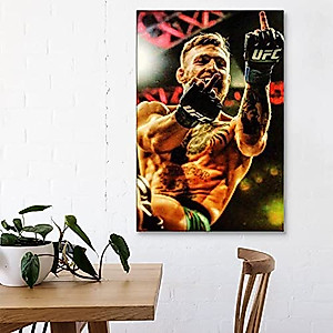 IFUNEW Connor McGregor Middle Finger Canvas Art Poster and Wall Art Picture Print Modern Family bedroom Decor Posters 16x24inch(40x60cm)