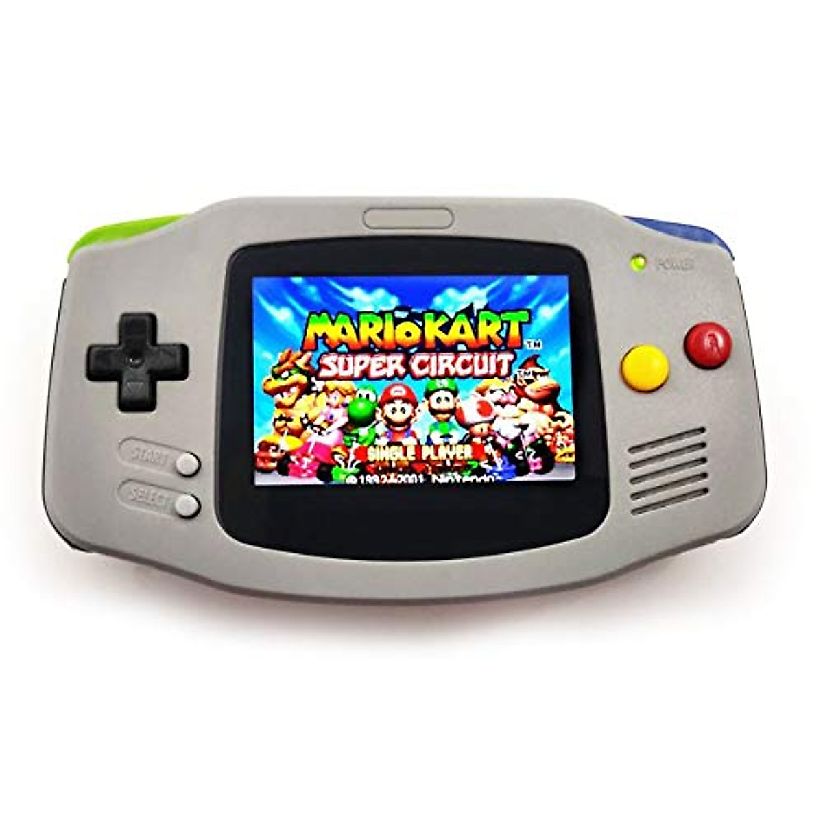 GBA IPS V2 Mod Kit IPS Screen LCD Kits for GBA Backlight LCD Screen 10 Levels Brightness LCD V2 Screen For GBA Console With Light Blue Clear Pre-Cut Shell