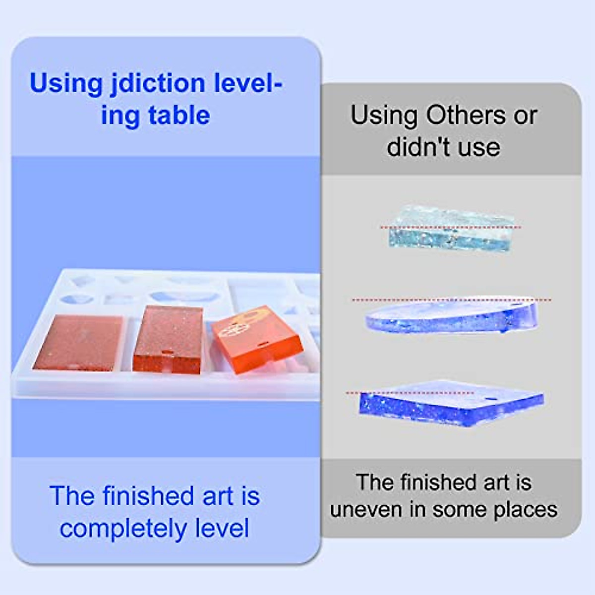JDiction Resin Leveling Table for Epoxy Resin & Art Work,16''x 12'' Adjustable Self Leveling Epoxy Resin Accessories, Resin Supplies, Acrylic Pouring Tool, Multipurpose Resin Leveling Board