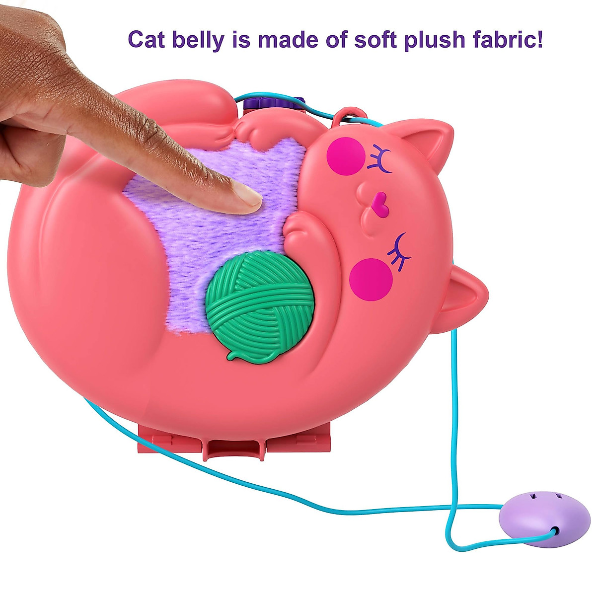 Polly Pocket Starring Shani Cuddly Cat Purse, Pet Vet Theme with 2 Micro Dolls & 18 Accessories, Pop & Swap Peg Feature, Great Gift for Ages 4 Years Old & Up, HGT16