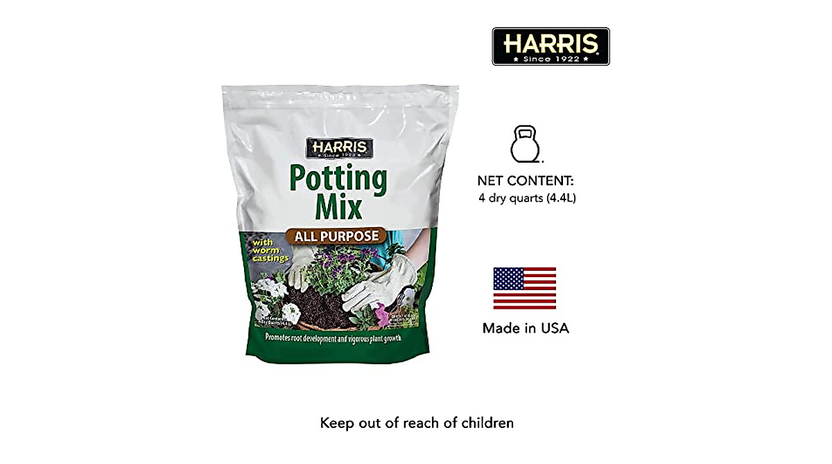 Harris Premium Potting Soil Mix with Worm Castings - 4 Quarts