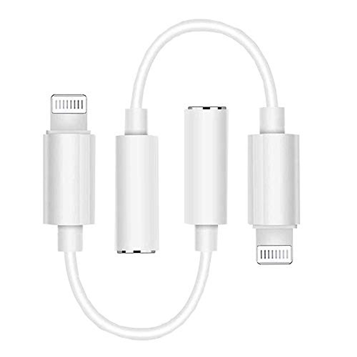 [2 Pack] 3.5mm Adapter for iphone Headphones,Apple MFi Certified Lightning to 3.5 mm Headphone Jack Adapter Aux Dongle Cable Converter Compatible with iPhone 12 11 Pro XR XS X 8 7 iPad Support All iOS