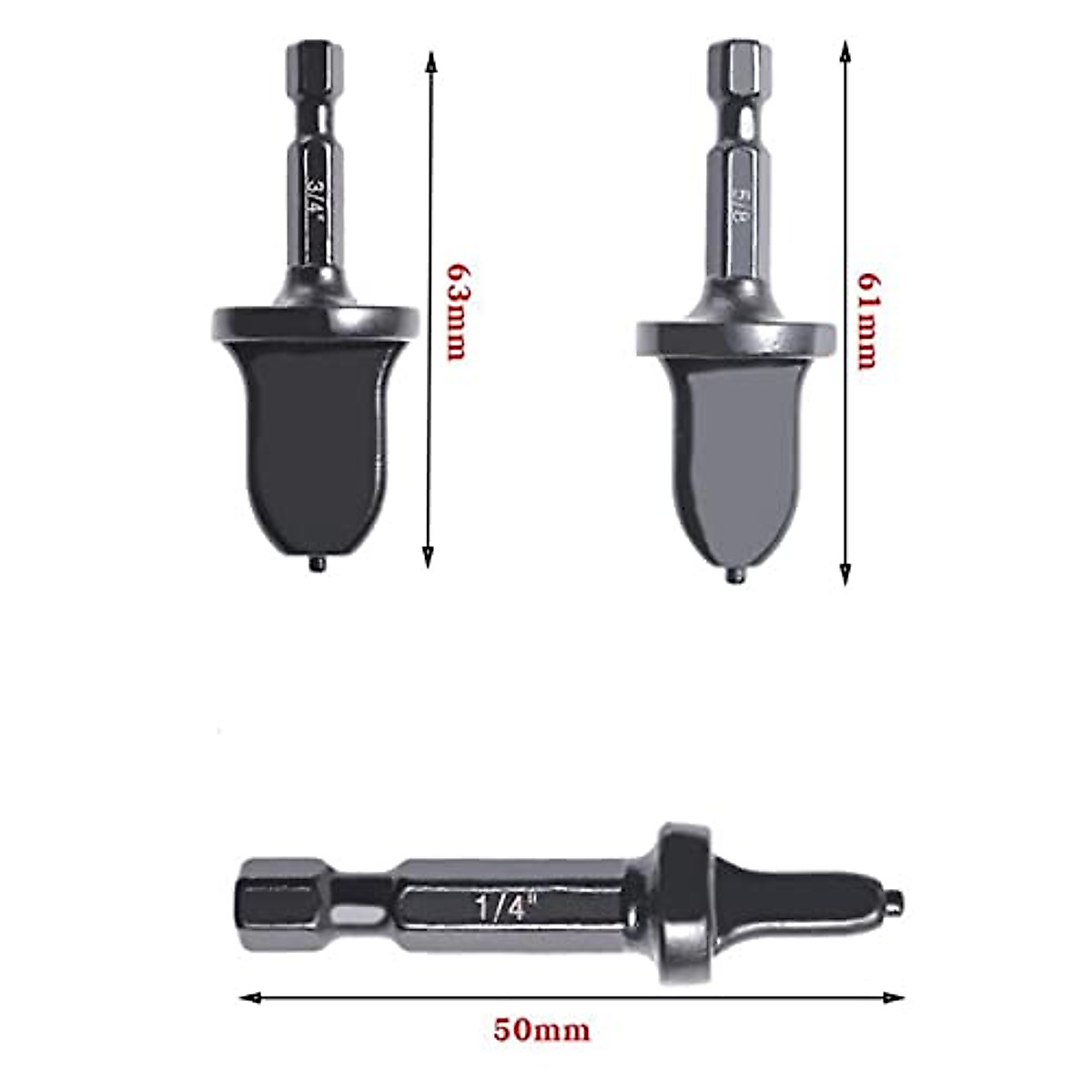 QAIXAG 5 Pack Air Conditioner Expander Forging Tool Drill Bit Pipe Expander Tool HSS Hex Handle Expander