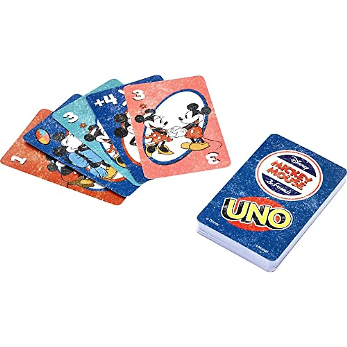 Mattel Games ​UNO Disney Mickey Mouse and Friends Card Game for Kids & Adults for Game Night and Travel, 2-10 Players