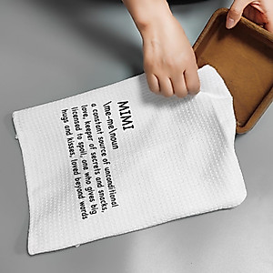 ZWZXR Mimi Definition Kitchen Towels Dish Towels Dishcloth,Mimi Grandma Appreciation Decorative Absorbent Drying Cloth Hand Towels Tea Towels for Bathroom Kitchen,Grandma Mimi Birthday Gifts