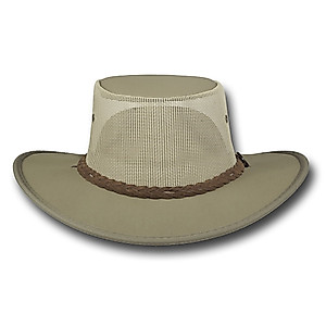 Barmah Hats Canvas Drover Hat 1057BE / 1057KH / 1057BR / 1057BL - Khaki - XLarge