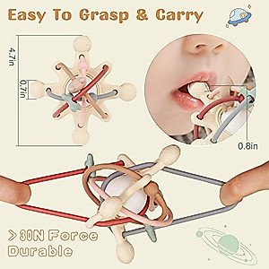 HHMY Teething Toys for Babies 3-6-12-36 Months,Soft Silicone Montessori Toys for Baby Toys 6 to 12 Months Baby Chew Toys Baby Rattle Teether Toddlers Sensory Toys Baby Girls Boys Gift