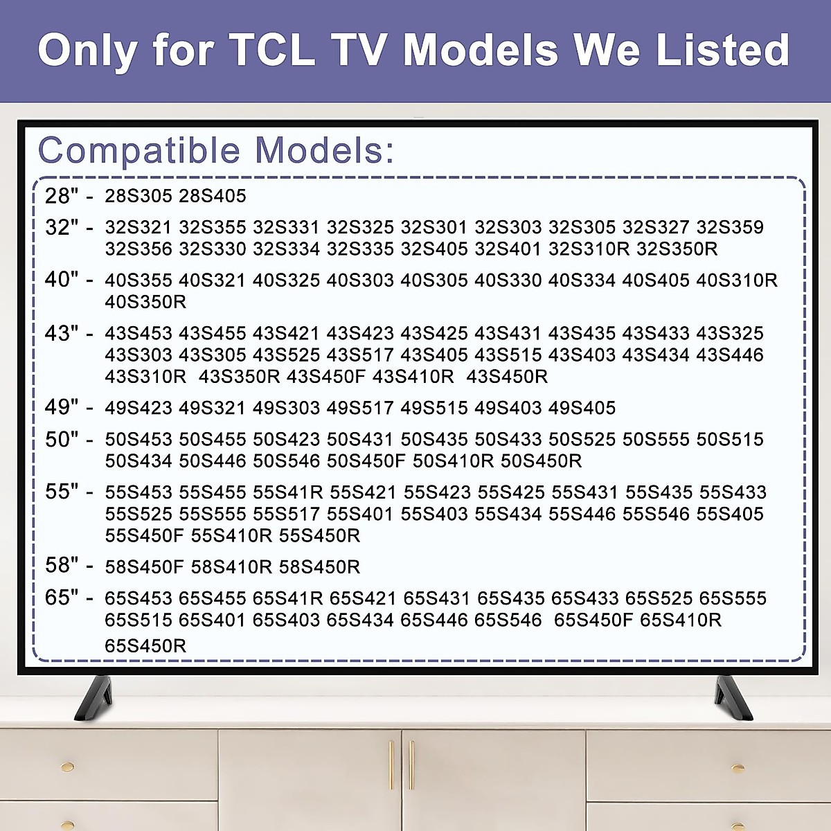 (Upgraded Version) TV Legs for TCL 32" 40" 43" 49" 50" 55" 65" TCL TV Stand Legs, Stand for TCL Roku TV Legs Replacement, TV Legs for TCL Roku TV Stand for 40S325 43S431 50S423 50S546 55S401 65S555