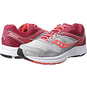 Saucony Women's Cohesion 10 Grey/Red Running Shoe 9 M US