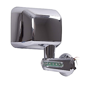 Rugged Ridge 11010.14 Door Mirror, Right, LED Turn Signal, Chrome; 07-18 Jeep Wrangler JK