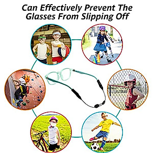 Adjustable Glasses Strap,4 Pack 14” Sports Anti Slip No Tail Sunglasses Eyeglass Straps,Universal Fit Eye Glasses String Strap with Retainer Eyeglass Ear Grip for Men Women Kids