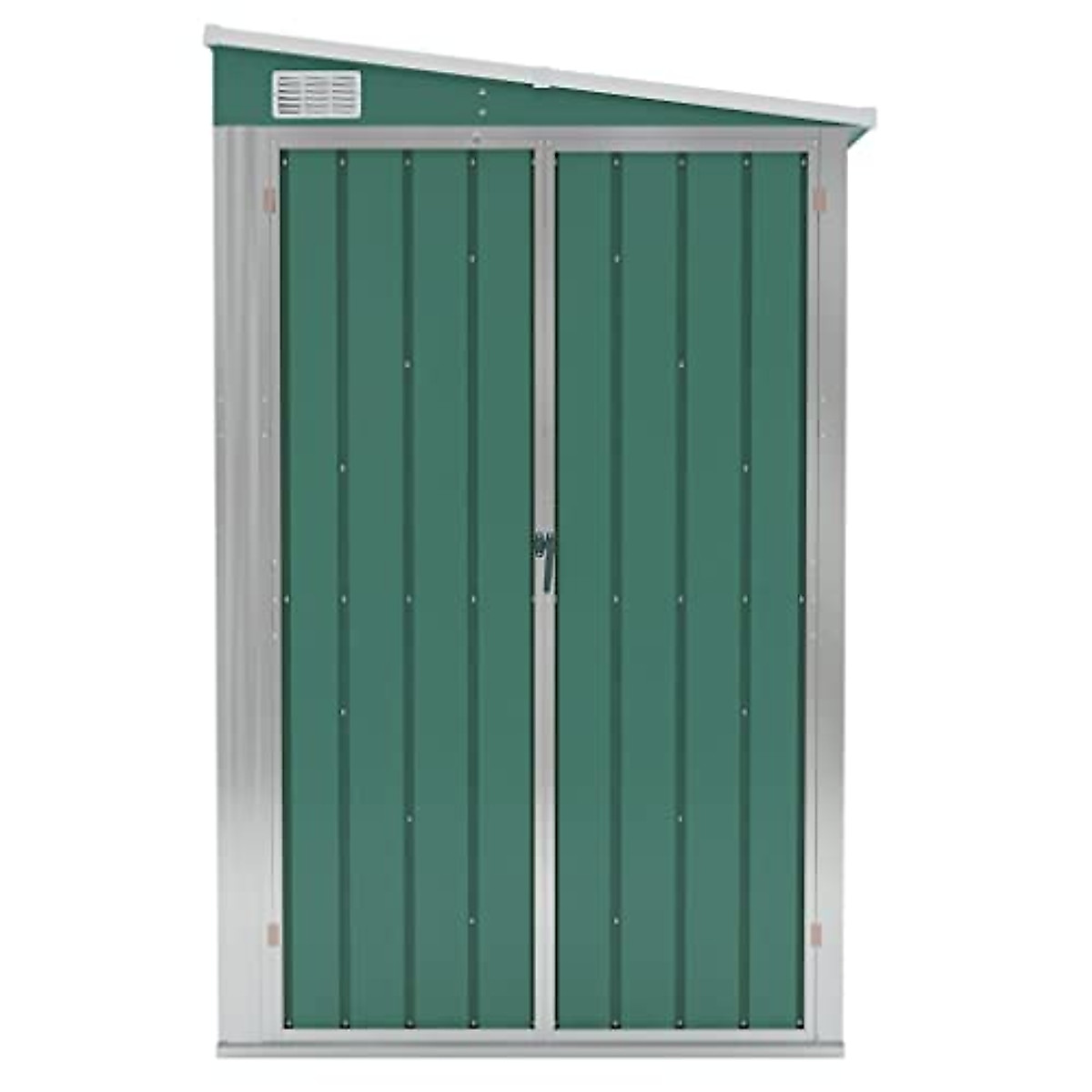 Aisifx Wall-Mounted Garden Shed Green 46.5"x150.4"x70.1" Galvanized Steel