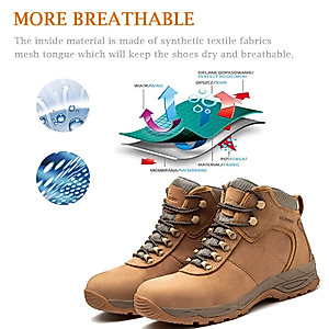 AZXPROT Waterproof Hiking Boots for Men, Outdoor Lightweight Trekking Trails Shoes Backpacking Mountaineering Boots Yellow 7