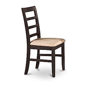 East West Furniture SUPF5-BCH-C 5 Piece Kitchen Table & Chairs Set Includes a Round Dining Table with Dropleaf & Shelves and 4 Linen Fabric Dining Room Chairs, 42x42 Inch, Black & Cherry