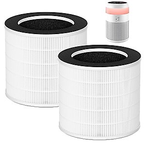 2 Pack Demi Filter Replacement, Compatible with Afloia Demi Air Purifier, H13 True HEPA 360° 3-Stage Filtration, Works for Hair Pet Dander, Odor, Dust Smoke, Pollen