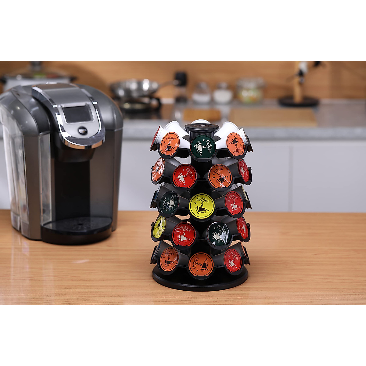 EVERIE Coffee Pod Storage Carousel Holder Organizer Compatible with 40 Keurig K-Cup Pods