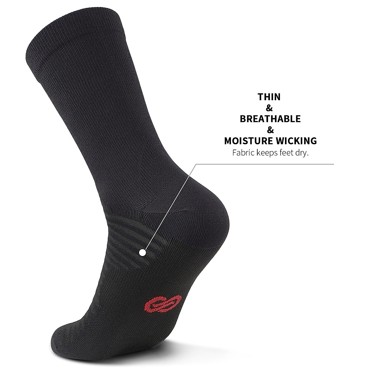 PAPLUS Compression Athletic Crew Socks (6 Pairs) for Men & Women