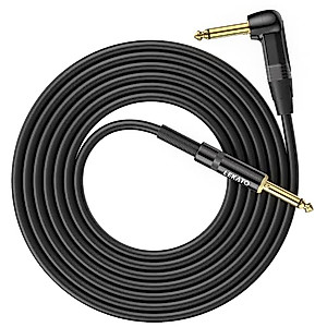 LEKATO Instrument Cable with Mute Button, Guitar Cable10 ft Guitar Audio Cable for Electric Guitar, Bass, Professional Electric AMP Cord with Dual Mute Plug Ends, 1/4" Right Angle to Straight Plug
