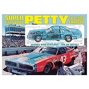 Round 2 MPC Richard Petty 1973 Dodge Charger 1:16 Scale Model Kit (MPC938)