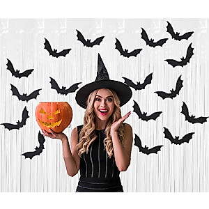 White Foil Fringe Curtain, 2PCS 3.28FT x 8.2FT Metallic Tinsel Door Curtains Photo Booth Backdrop for Wedding Birthday Bridal Shower Baby Shower Bachelorette Christmas Party Decorations