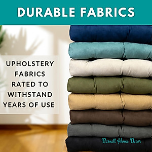 Barnett Home Decor Microsuede Claret Red Dining Chair Pad with Ties - Standard Size 17 Chair Cushion - Latex Foam Fill Cushion, Reversible, Machine Washable - Microfiber Ultrasuede Wine Red