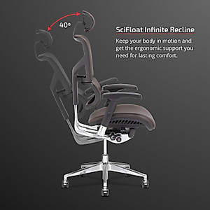 X-Chair X4 High End Executive Chair, Brown Leather with Headrest - Ergonomic Office Seat/Dynamic Variable Lumbar Support/Floating Recline/Stunning Aesthetic/Adjustable/Perfect for Office or Boardroom