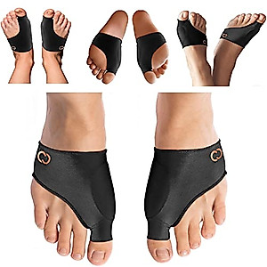 Copper Compression Bunion Relief Kit - Includes 1 Pair Each of Bunion Corrector Cushion Sleeves & Bunion Corrector Toe Splints - Pads & Straightens Bunions, Feet for Men & Women - Small/Medium