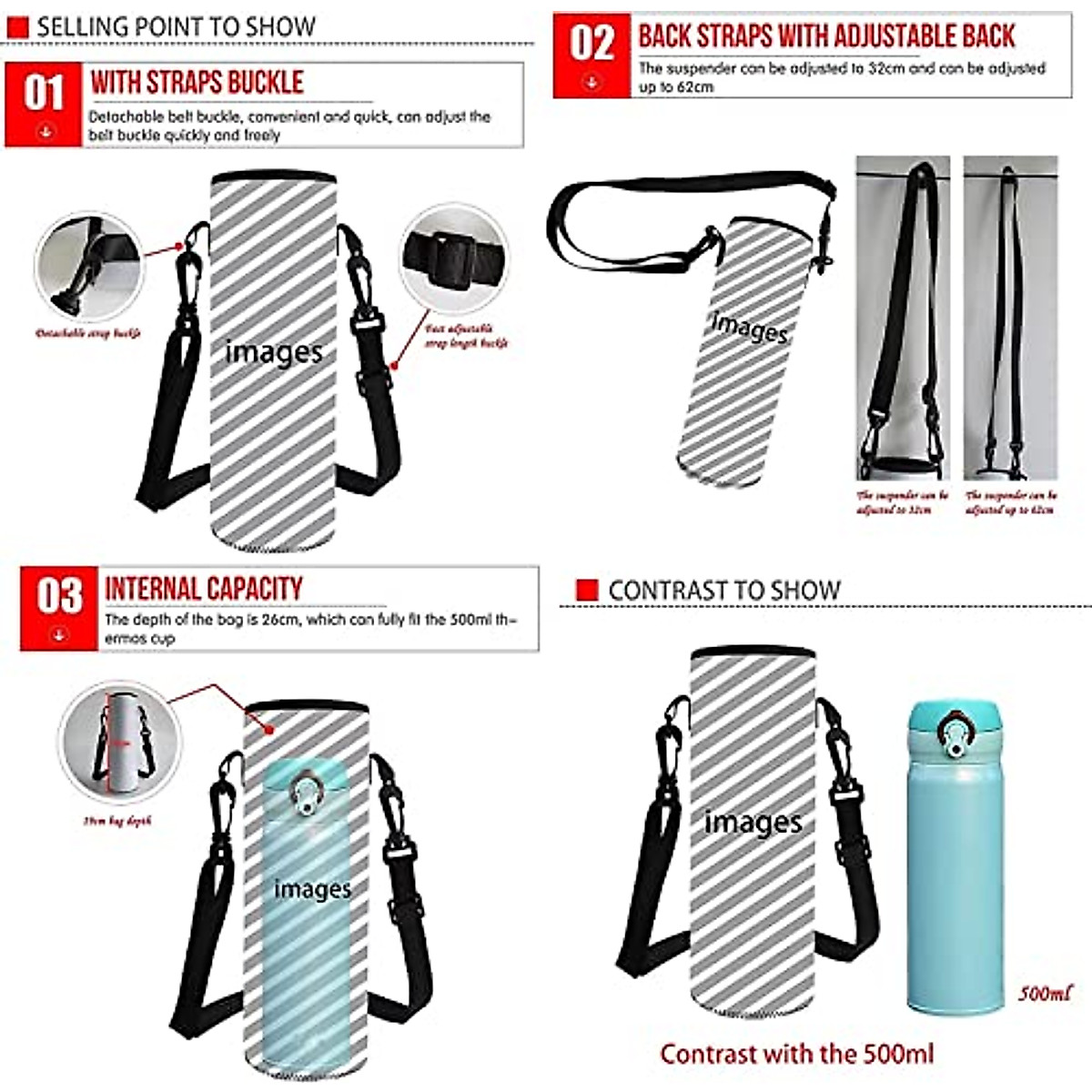 JEOCODY Horse Backpack and Lunch Box for Girls Boys Elementary School Bags with Pencil Case and Bottle Holder for Kindergarten Primary School Bookbag Set of 4