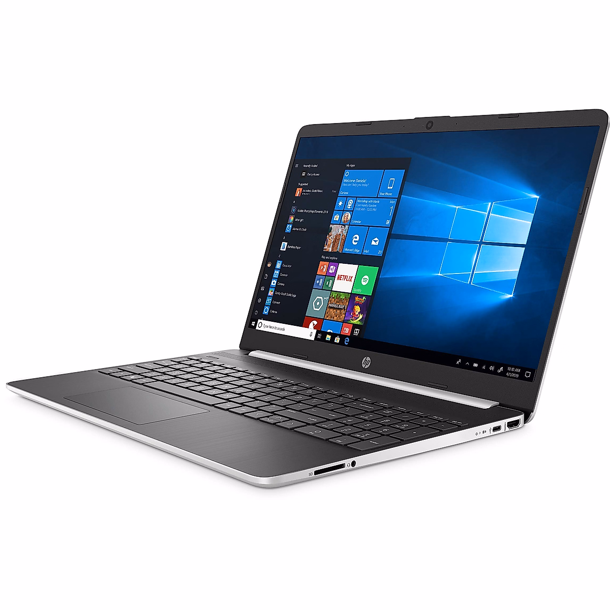 HP New 15.6" HD Touchscreen Laptop Intel Core i3-1005G1 8GB DDR4 RAM 128GB SSD HDMI Bluetooth 802.11/b/g/n/ac Windows 10 15-dy1731ms Silver