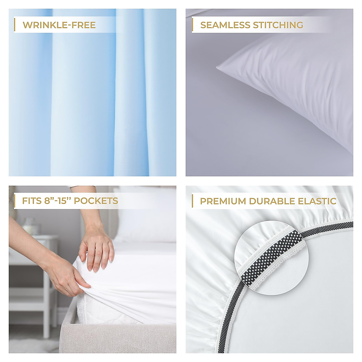 Westbrooke 100% Cotton Sheet Set - 400 Thread Count Full Size Sateen Sheets - 4 Piece Long Staple Cotton Bedding Set with 15" Elasticized Deep Pocket - Silky Soft, Breathable Luxury Sheets (White)