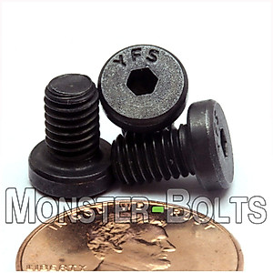 MonsterBolts - #10-32 x 5/16" Low Head Socket Screws, Alloy Steel, Black Oxide, 10 Pack