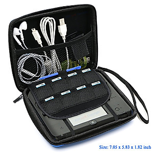 ADVcer 2DS Case, EVA Waterproof Hard Shield Protective Carrying Case with Hand Wrist Strap and Double Zipper Compatible with Nintendo 2DS (Blue)