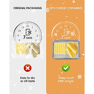 LayaVilla 1PCS Cheese Container for Fridge, 304 Stainless Steel Deli Meat Container for Fridge with Ridged Bottom, Food Storage Containers with Lids (1PCS Cheese Container- 27 FL OZ)