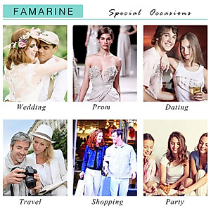 FAMARINE Silver Bridal Jewelry Set, Clear Crystal Wedding Drop Earrings Necklace for Bride Bridesmaid