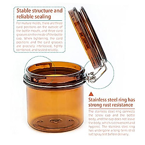 wonplug Coffee Canister for Ground Coffee, Coffee Storage Airtight Canister Coffee Jar Mini Kitchen Canisters for 220ml Food Coffee Bean Storage Travel-2 Pack (Brown)