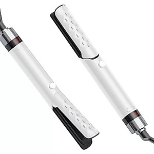 AIKO PRO 2 in 1 Ceramic Cool Airflow Hair Styler Portable Hair Straightener and Curler, 3D Floating Plate Flat Iron, Cool Air Styler, Travel-Friendly Dual Voltage White