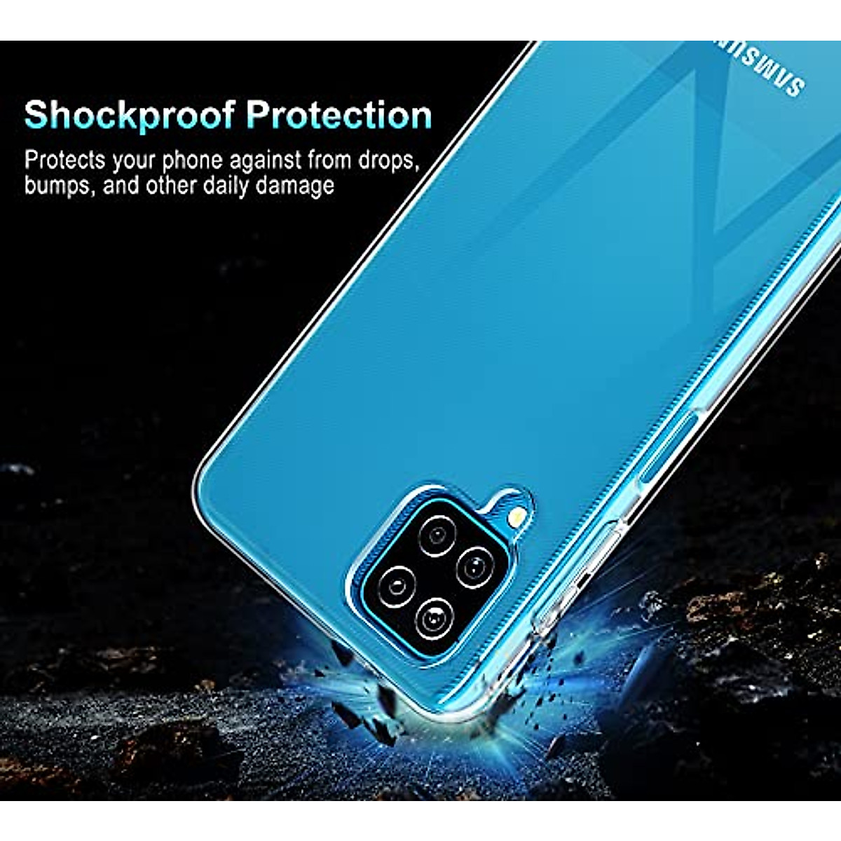 Samsung A12 Case, Galaxy A12 Case, ykooe Clear Case for Samsung Galaxy A12 6.5" Soft Slim TPU Phone Protective Cover