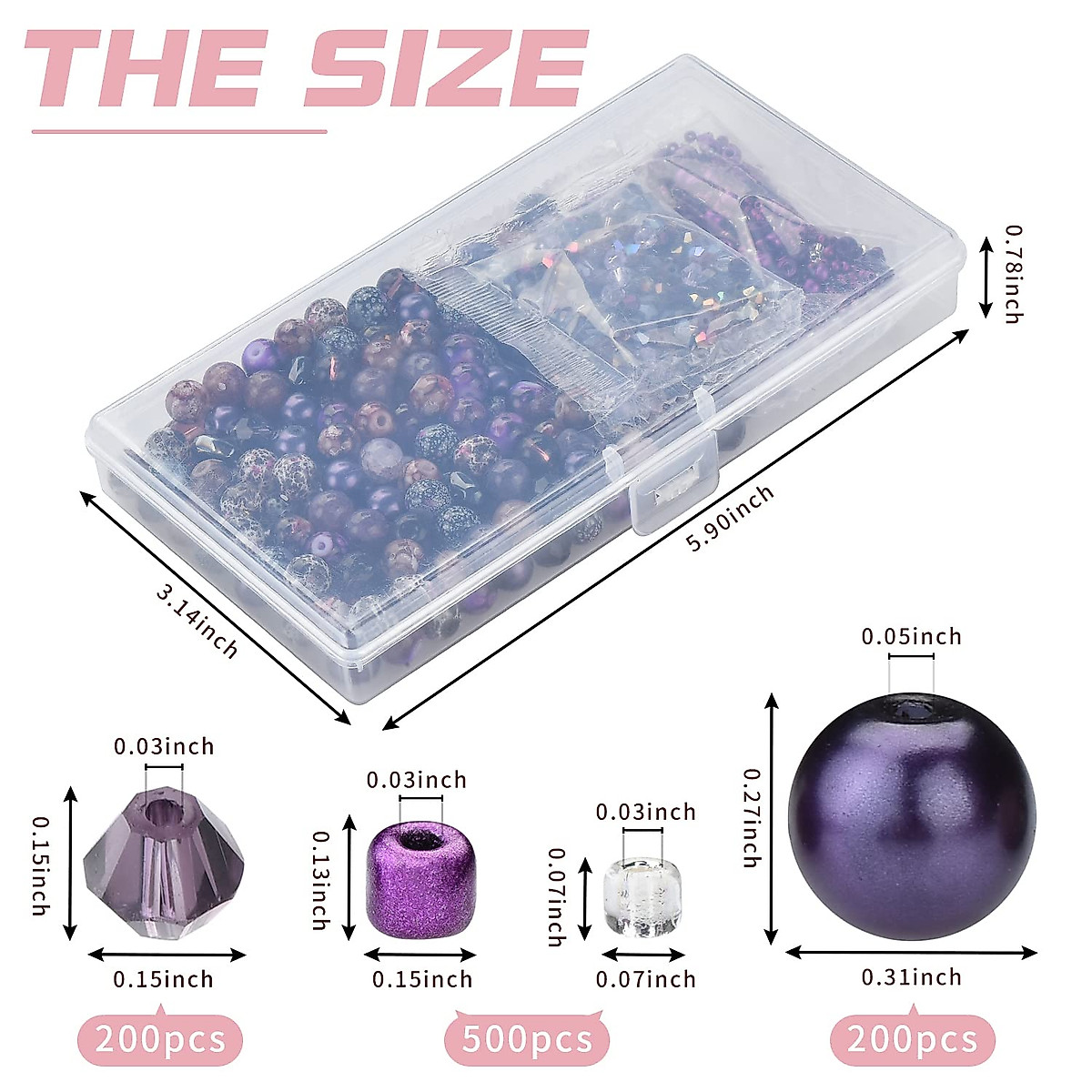 900pcs Glass Craft Beads for Bracelet Making Kit, Include Assorted Round/Bicone/Seed/Rock Beads and Teardrop Pendant for Jewelry Making, Necklace, Art, Designer Charms