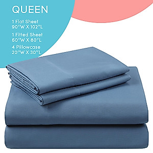 Comfort Spaces Queen Cooling Sheets, Moisture Wicking Coolmax Sheets, Soft, Colorfast Sheet Set, Cooling Bed Sheets For Hot Sleepers, Elastic Deep Pocket Fits Up to 16" Mattress, Queen Teal 4 Piece
